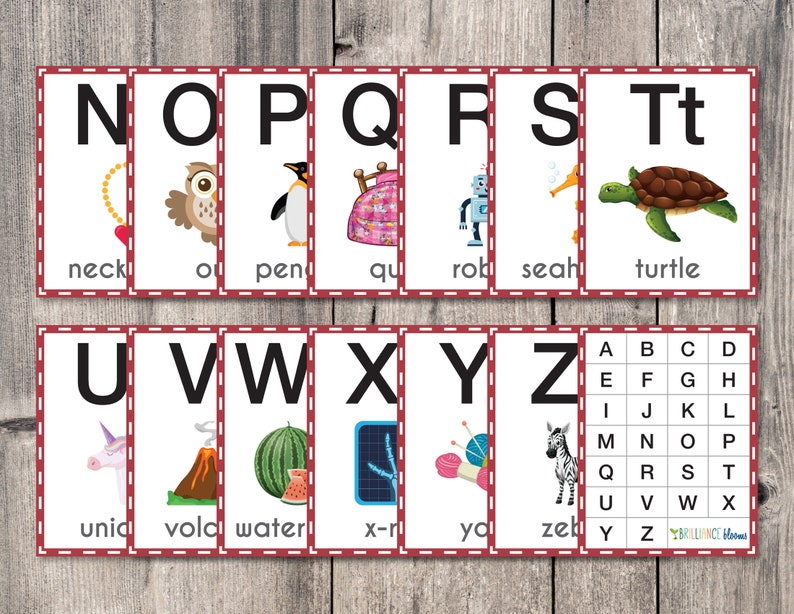Printable Flashcards Bundle Alphabet Color Flashcards - Etsy