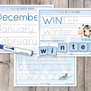 Printable Winter Busy Book, Preschool Busy Book, Quiet Workbook, Winter ...
