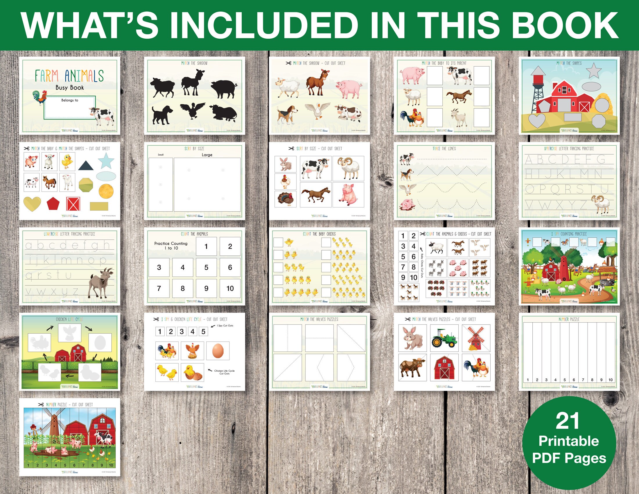 Printable Farm Animals Busy Book, Toddler Busy Book, Quiet Workbook ...