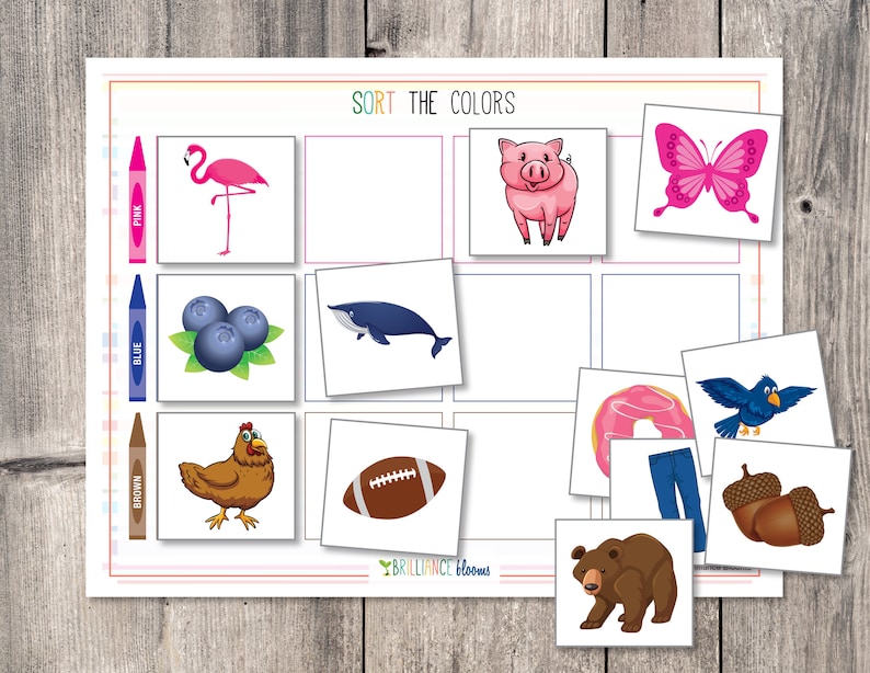 Printable Sorting Activities, Color Sorting, Color Matching, Preschool ...