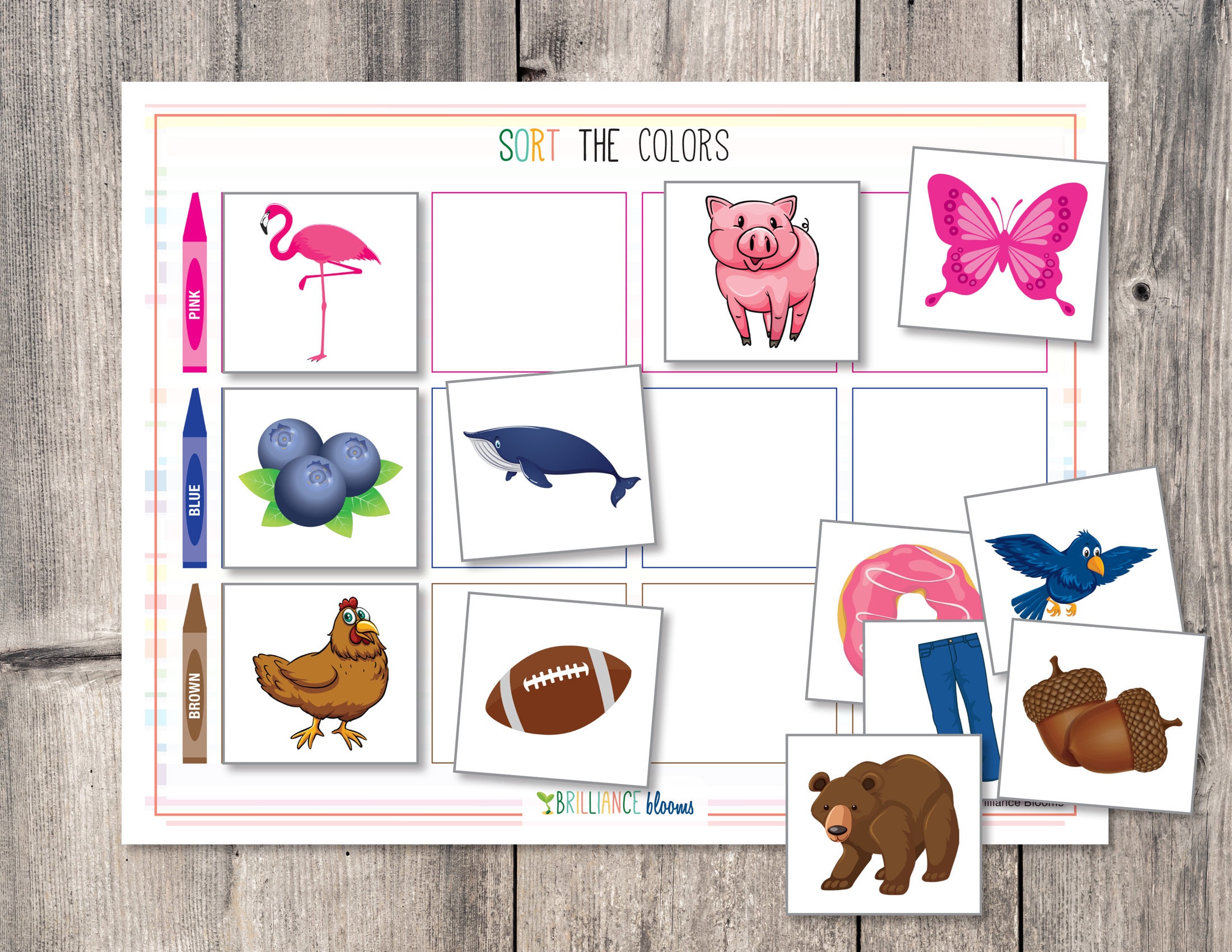 Printable Sorting Activities, Color Sorting, Color Matching, Preschool ...
