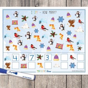 Printable Winter Busy Book, Preschool Busy Book, Quiet Workbook, Winter ...