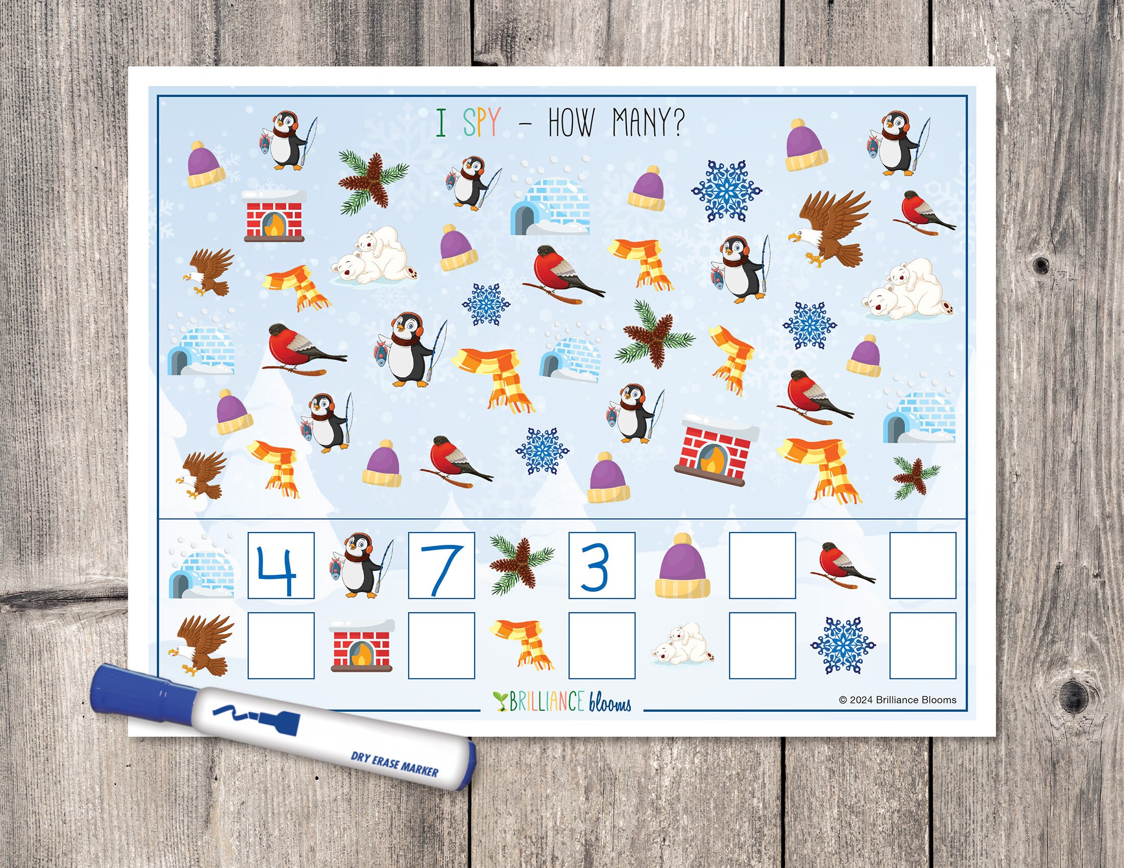 Printable Winter Busy Book, Preschool Busy Book, Quiet Workbook, Winter ...