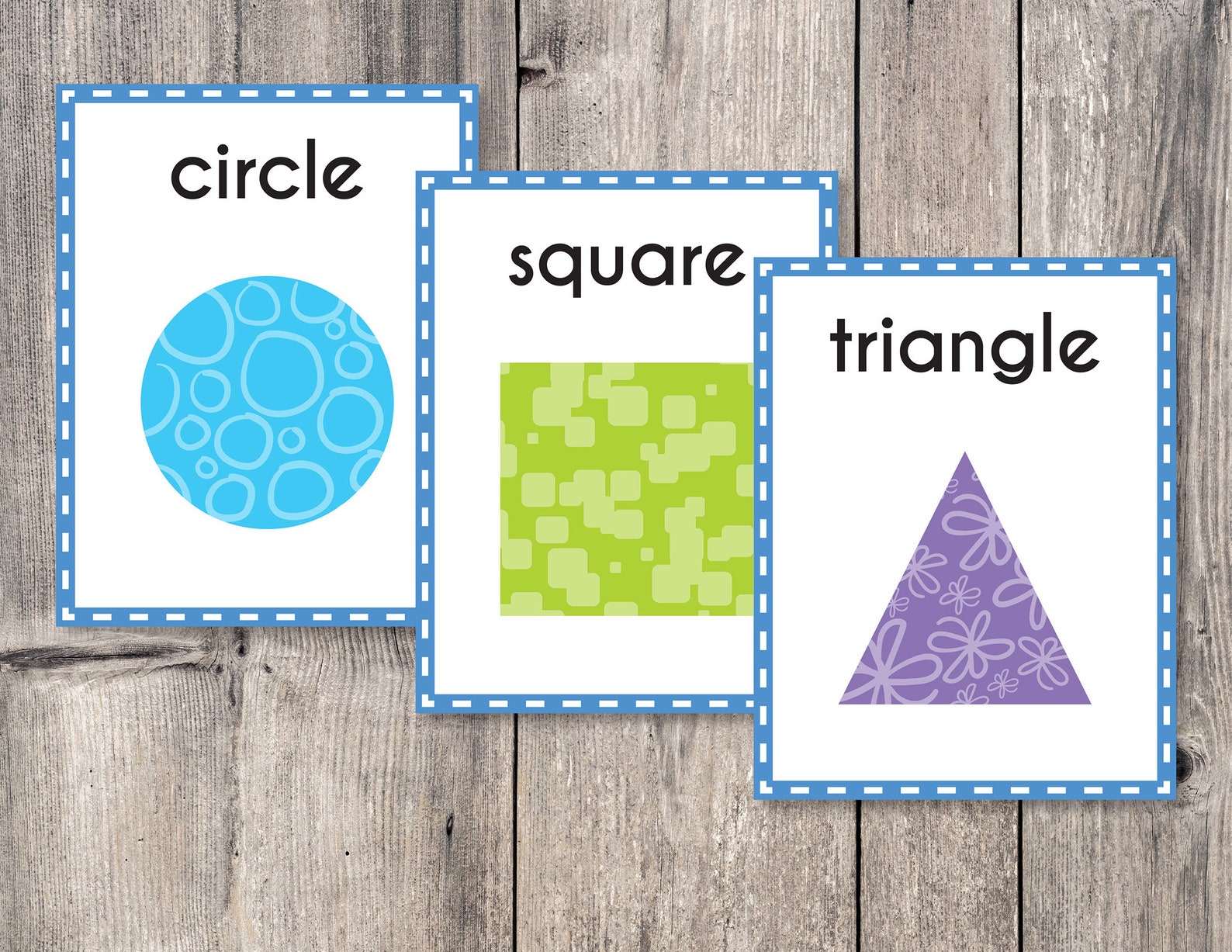 Printable Shapes Flashcards, Shapes Flashcards, Preschool Activity ...