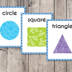 Printable Shapes Flashcards, Shapes Flashcards, Preschool Activity ...