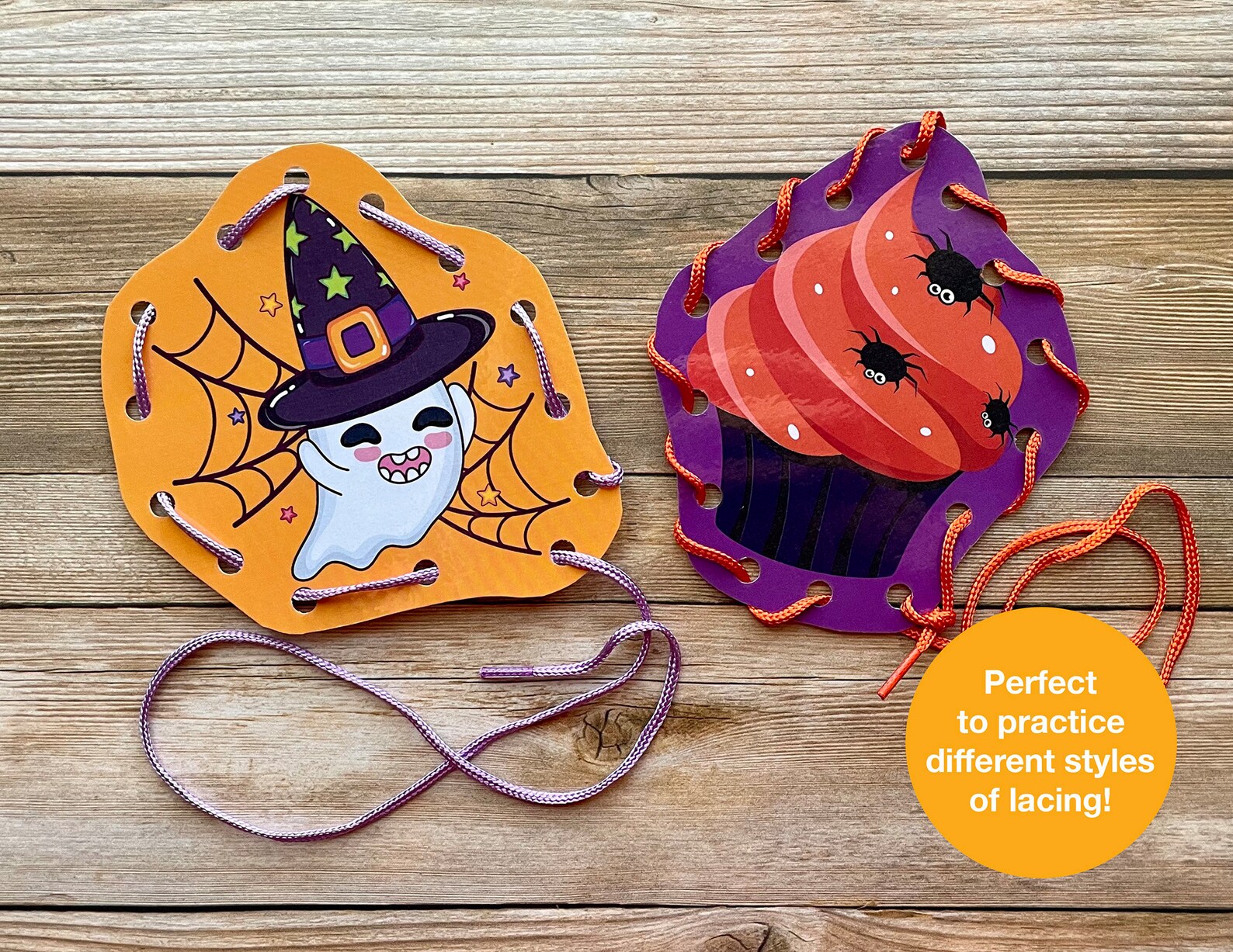 Printable Halloween Lacing Cards, Fine Motor Skills, Fine Motor ...