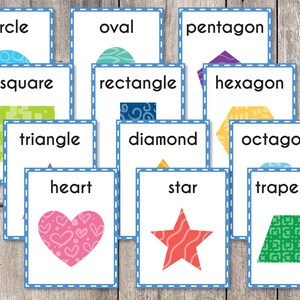 Printable Shapes Flashcards, Shapes Flashcards, Preschool Activity ...