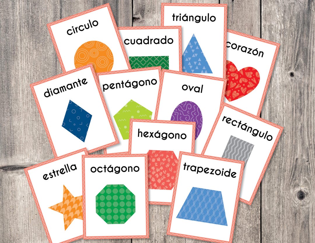 Spanish Shapes Flashcards, Printable Shapes Flashcards, Preschool ...