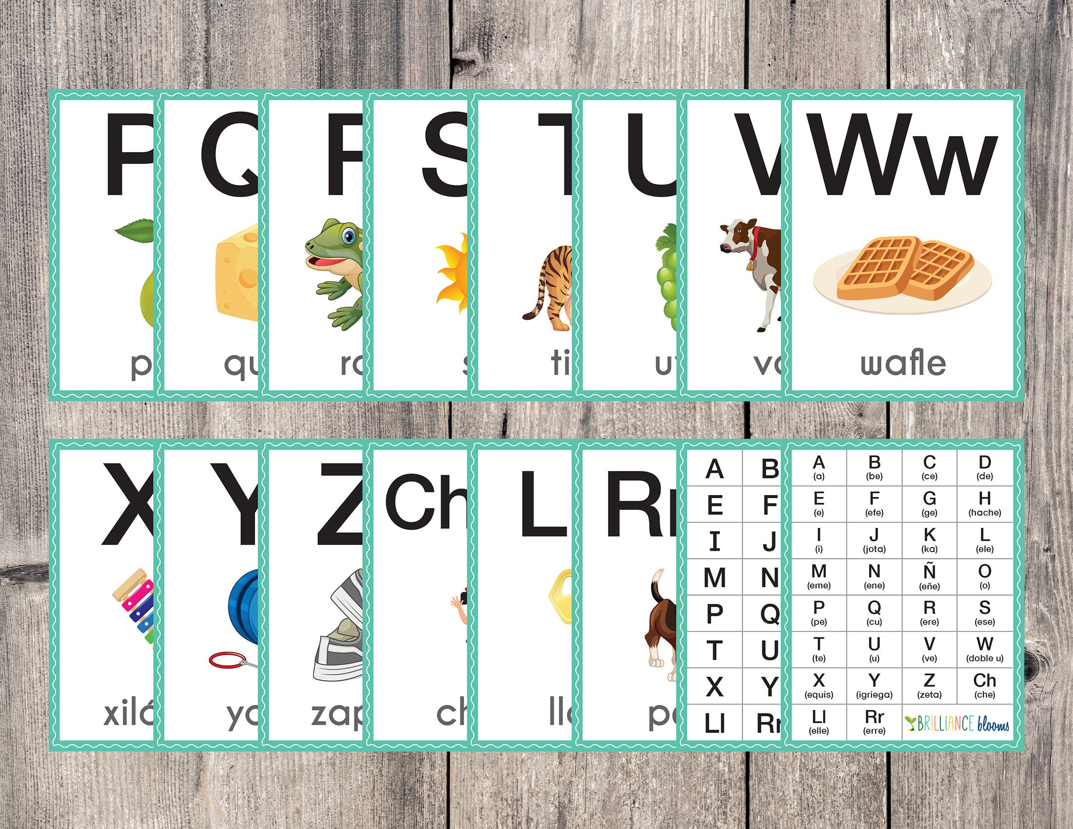 Spanish Printable Alphabet Flashcards, ABC Flashcards, Preschool ...