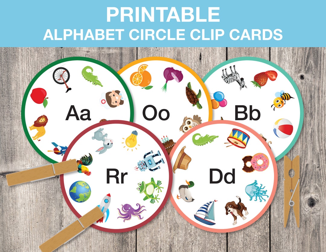 Printable Alphabet Circle Clip Cards, Montessori Alphabet Cards ...