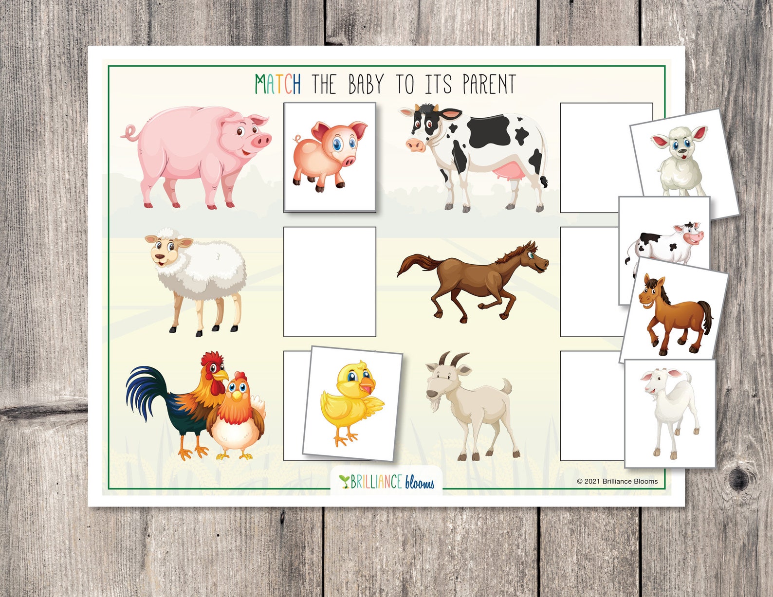 Printable Matching Activities, Farm Activity, Farm Animals Matching ...