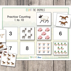 Printable Counting Activities, Farm Activity, Learn to Count, Preschool ...