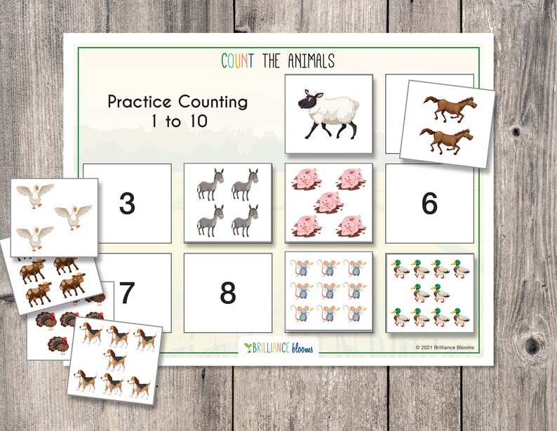 Printable Counting Activities, Farm Activity, Learn to Count, Preschool ...
