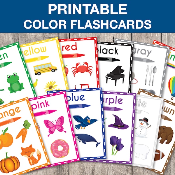 Colors Flashcards - Etsy