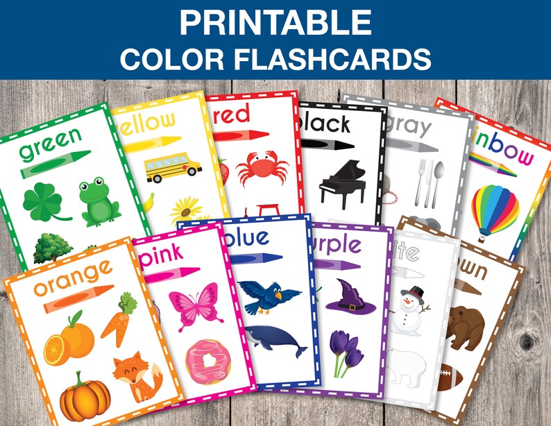 Printable Color Flashcards Colors Flashcards Preschool - Etsy