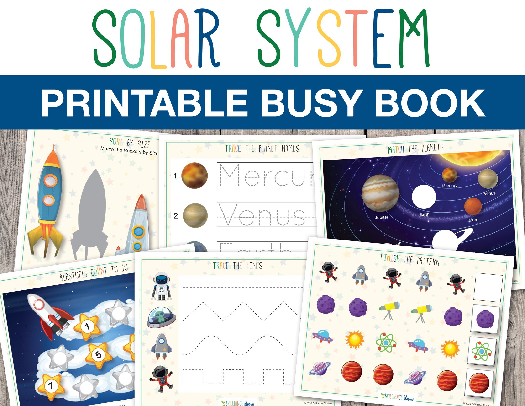 Printable Toddler Busy Book Solar System Busy Book Quiet - Etsy