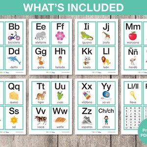 Spanish Printable Alphabet Flashcards, ABC Flashcards, Preschool ...