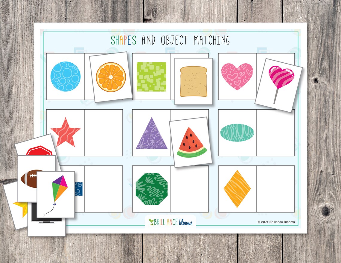 Printable Busy Book Page, Shape Matching, Toddler Activity, Preschool ...