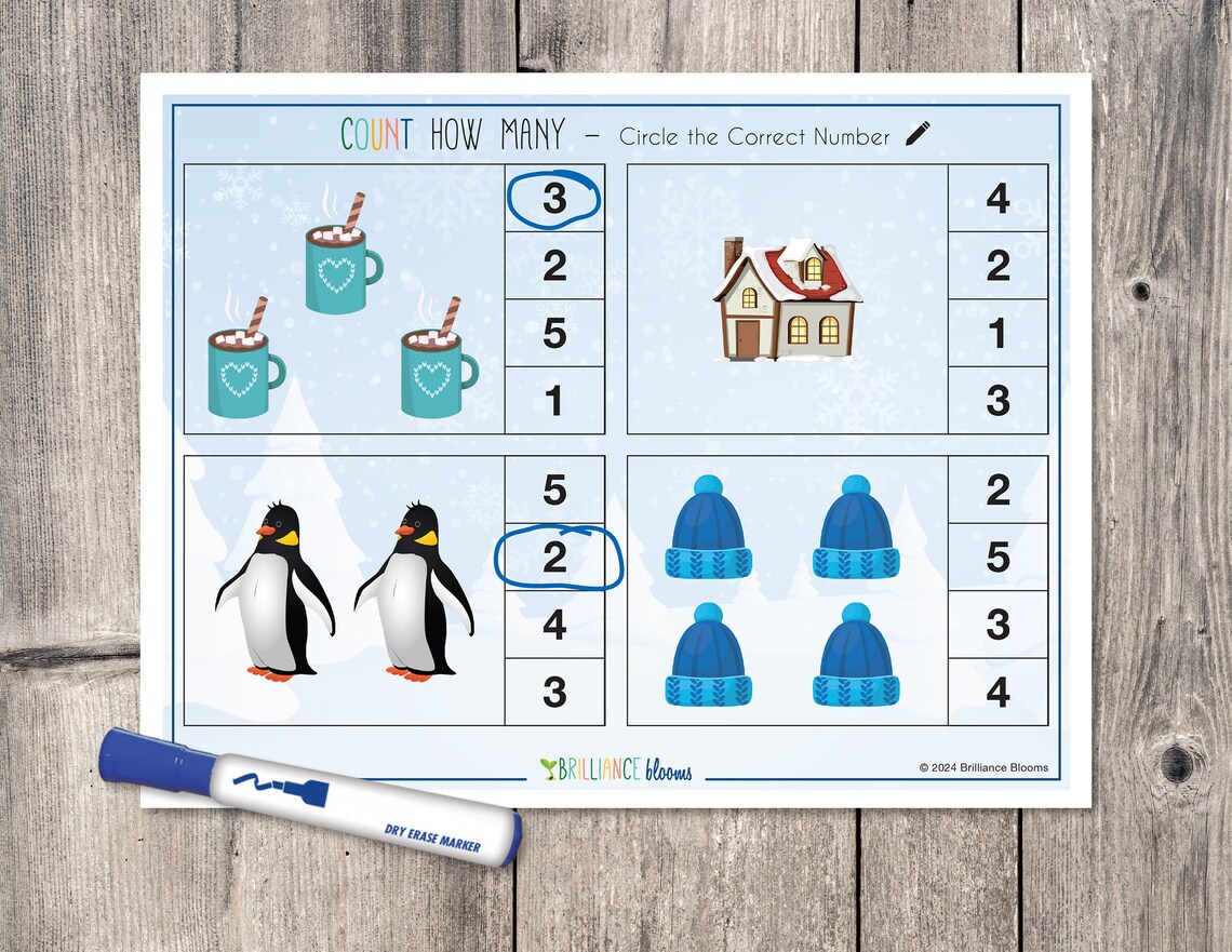 Printable Winter Busy Book, Preschool Busy Book, Quiet Workbook, Winter ...