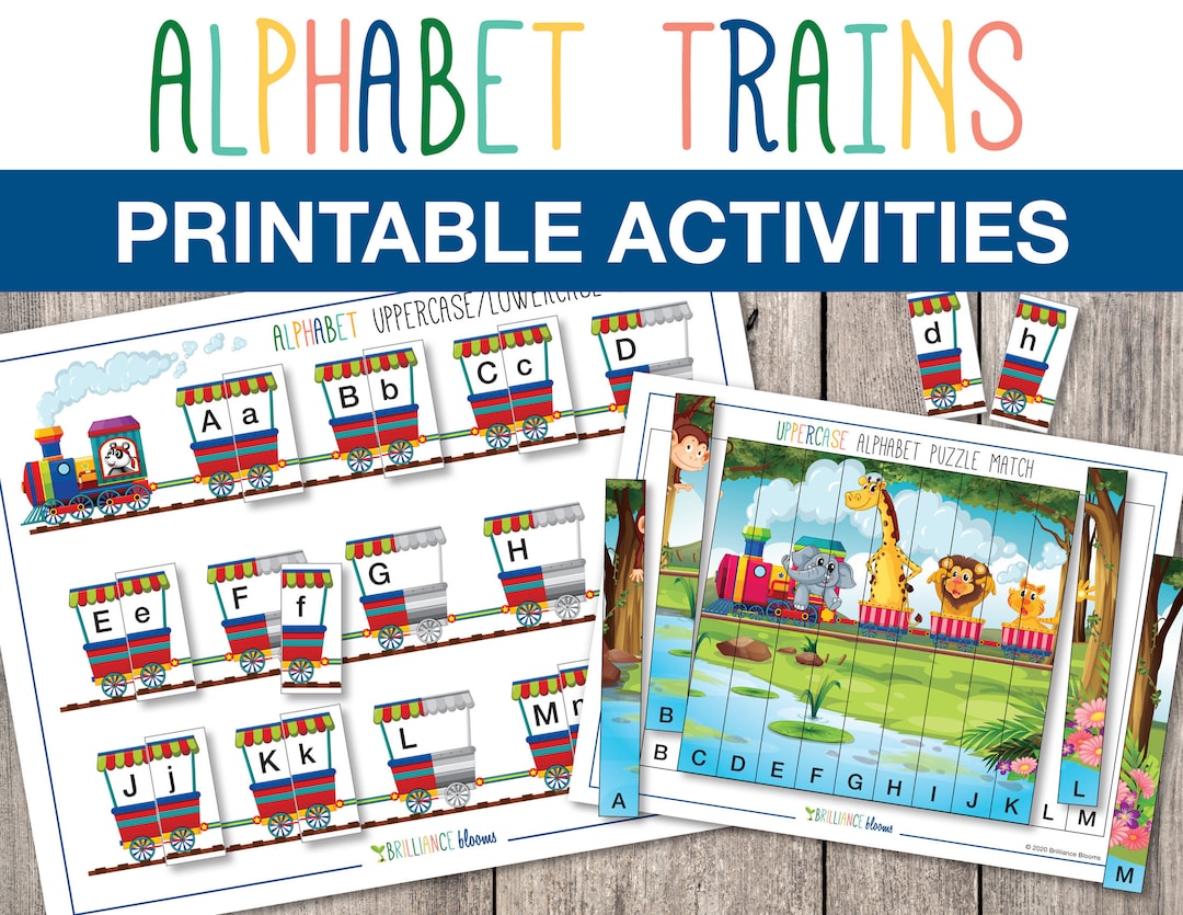 Printable Alphabet Matching Activity Trains Alphabet - Etsy