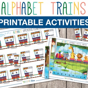 Printable Alphabet Matching Activity Trains Alphabet - Etsy