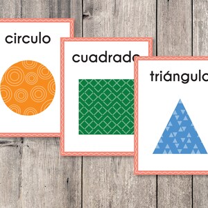Spanish Printable Shapes Flashcards, Shapes Flashcards, Preschool ...