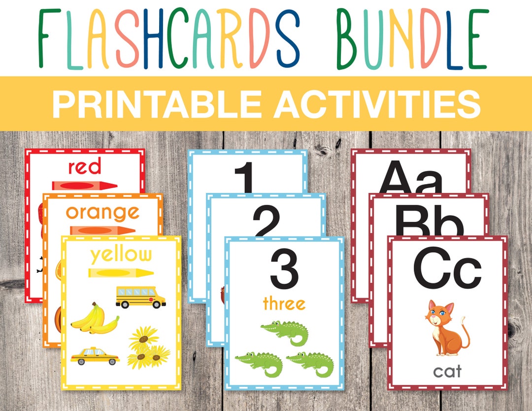 Printable Flashcards Bundle Alphabet Color Flashcards - Etsy
