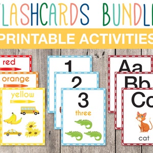 Printable Flashcards Bundle Alphabet Color Flashcards - Etsy