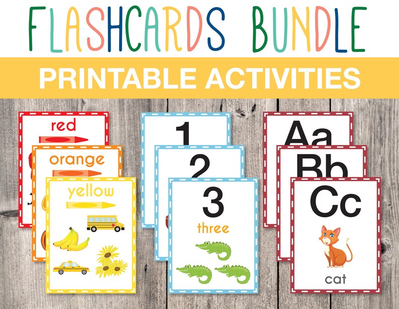 Printable Flashcards Bundle Alphabet Color Flashcards - Etsy