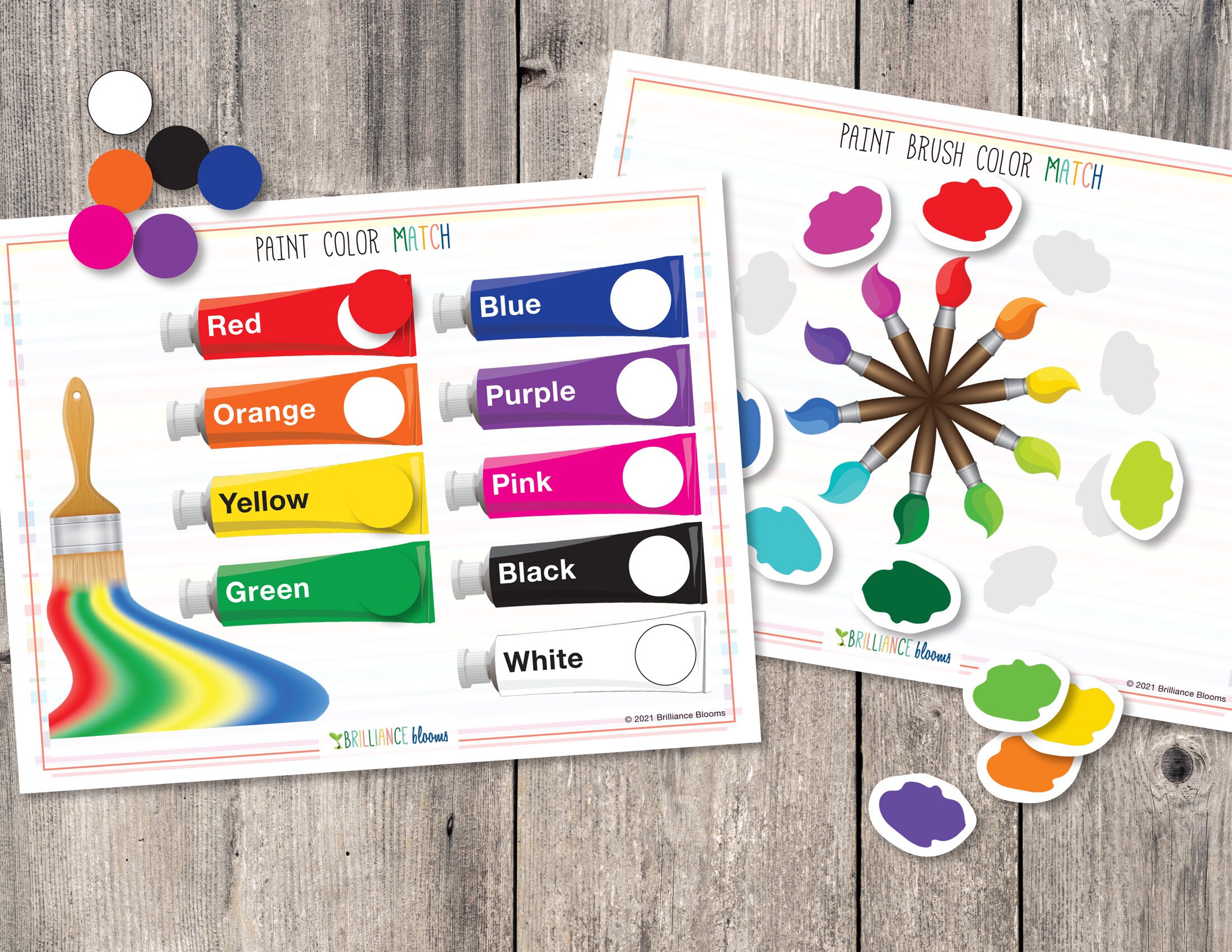 Printable Color Matching Activity, Color Sorting Activity, Preschool ...