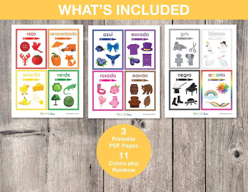 Spanish Printable Color Flashcards, Colors Flashcards, Preschool ...