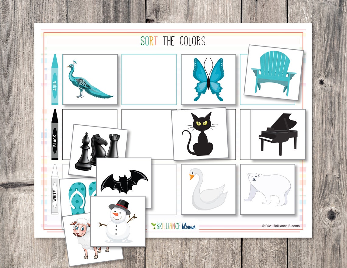 Printable Sorting Activities, Color Sorting, Color Matching, Preschool ...
