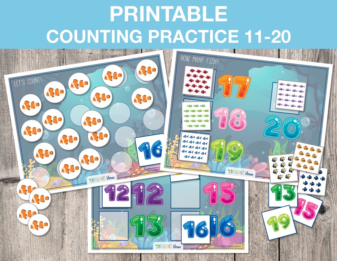 Printable Counting Activities, Let's Count 11 to 20, Learn to Count ...