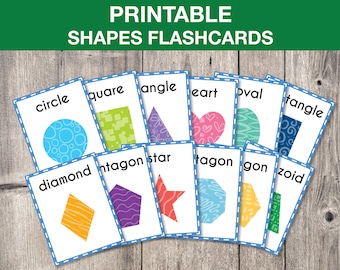 Watercolor 2D Shapes Flashcards Preschool Printables - Etsy