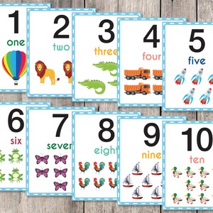 Printable Flashcards Bundle, Alphabet, Color Flashcards, Number ...