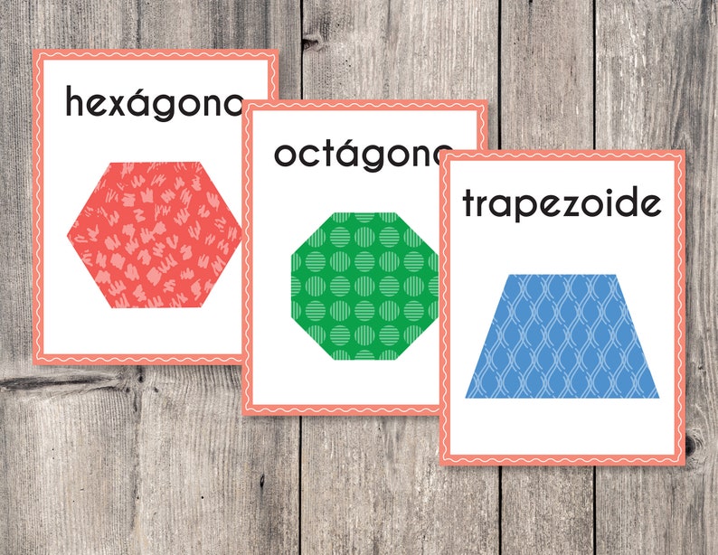 Spanish Printable Shapes Flashcards, Shapes Flashcards, Preschool ...