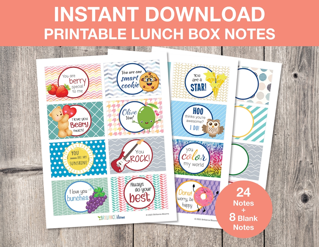 Printable Lunch Box Notes Lunch Box Notes For Kids - Etsy México