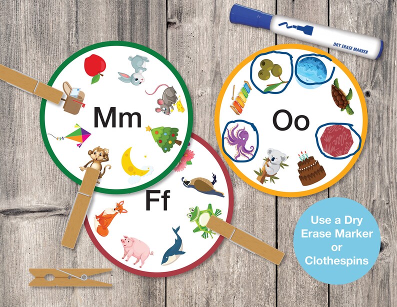 Printable Alphabet Circle Clip Cards, Montessori Alphabet Cards ...