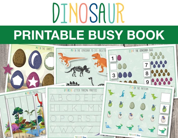 Printable Dinosaur Busy Book Toddler Busy Book Quiet | Etsy