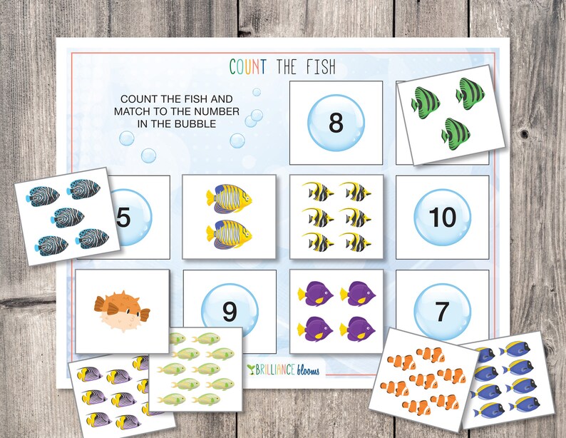 Printable Numbers Matching, Learn to Count, Counting Activity ...