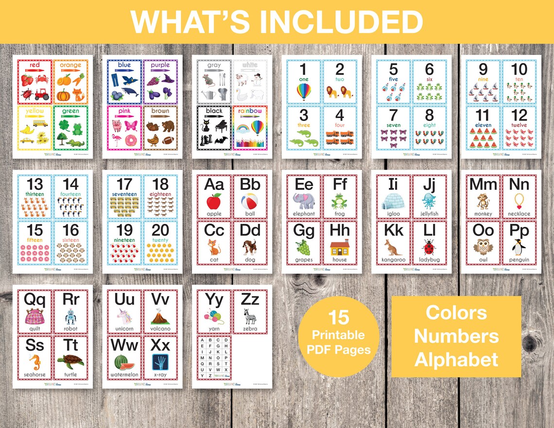 Printable Flashcards Bundle Alphabet Color Flashcards | Etsy UK