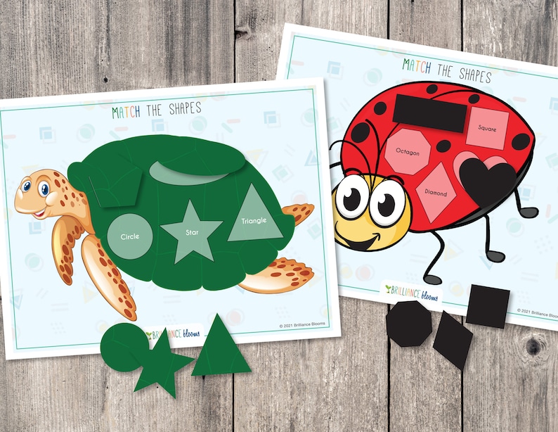 Printable Shape Matching Activity, Shape Sorting Activity, Preschool ...