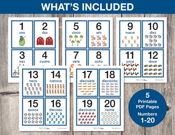 Spanish Numbers Printable Flash Cards Printable Number Cards For Kids,