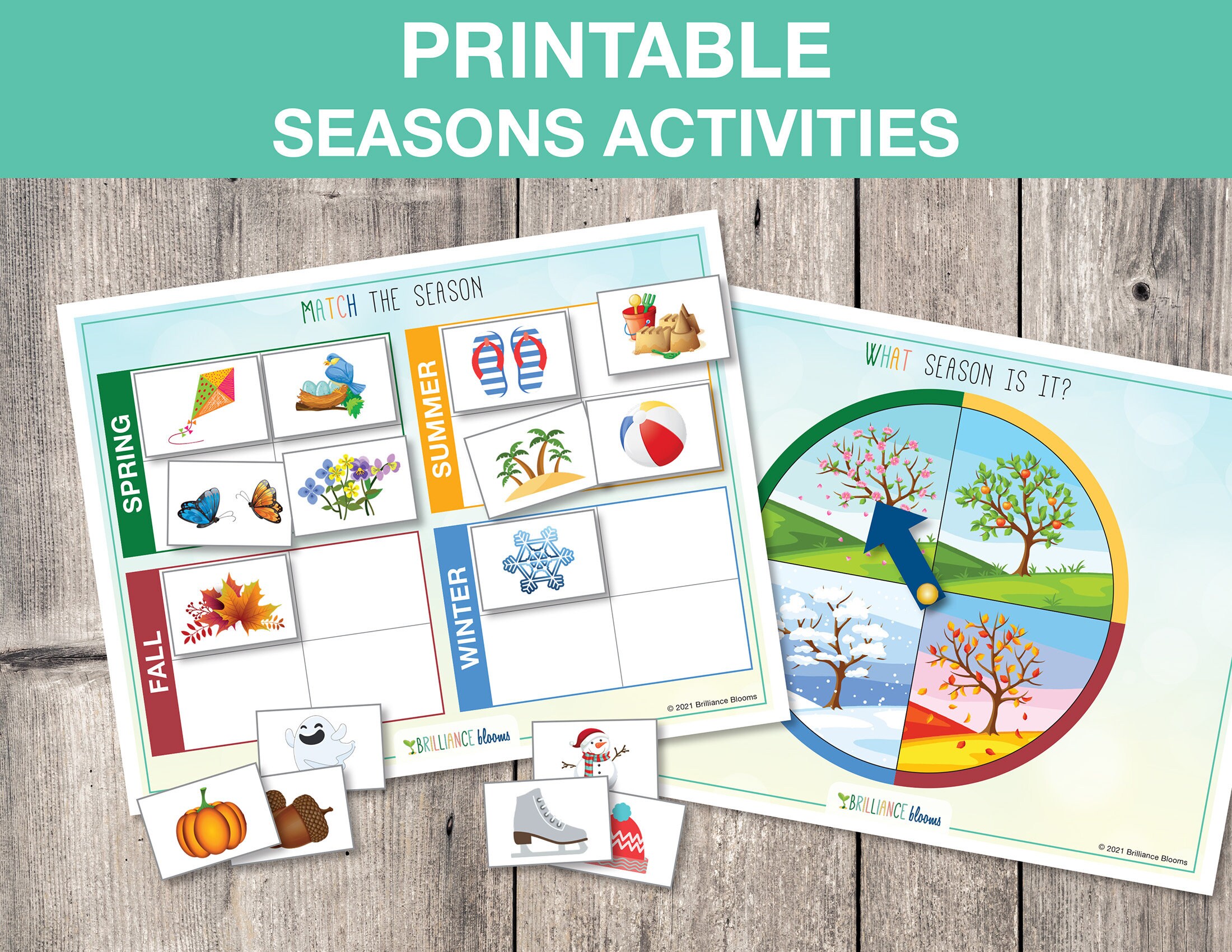 Match the Seasons Printable, Preschool Seasons Activity, Circle Time ...