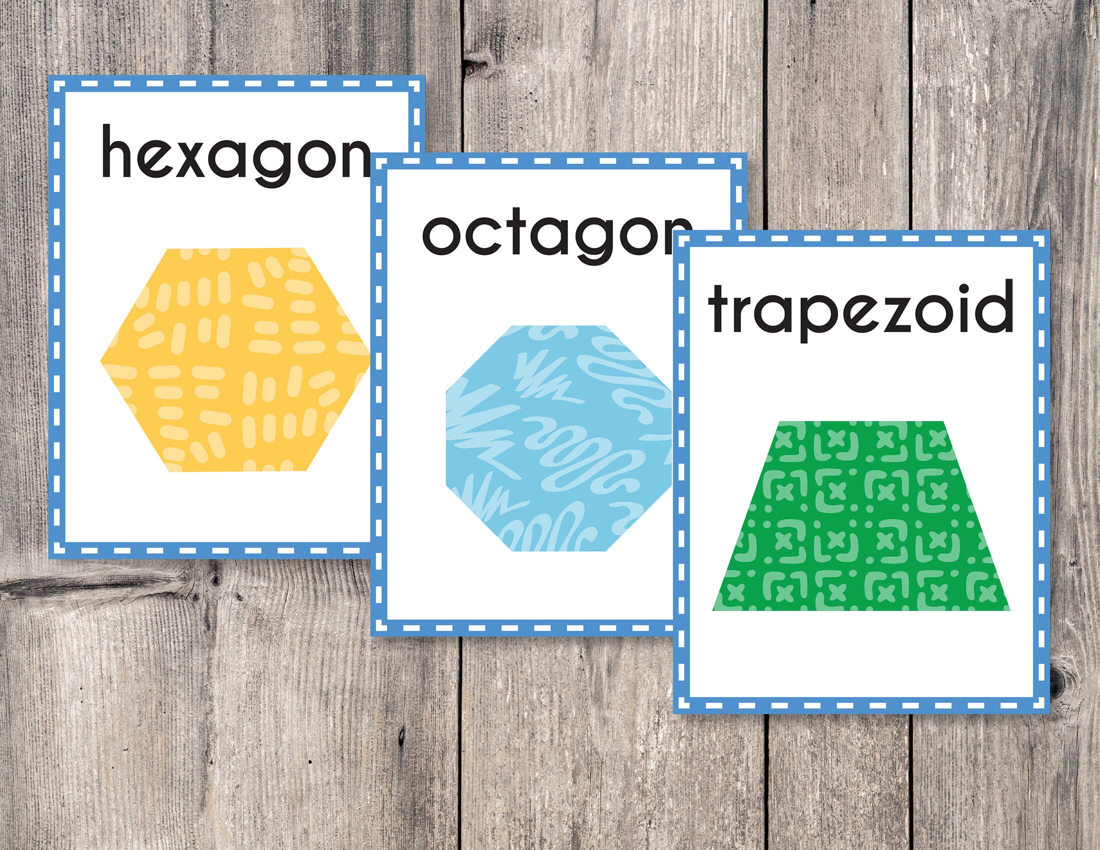 Printable Shapes Flashcards, Shapes Flashcards, Preschool Activity ...