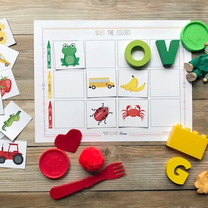 Printable Color Matching Activity, Color Sorting Activity, Preschool ...