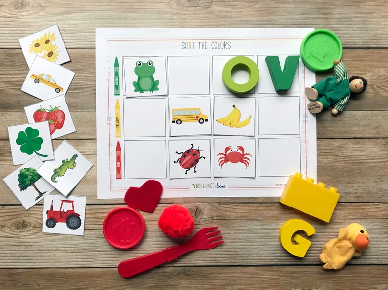 Printable Color Matching Activity, Color Sorting Activity, Preschool ...
