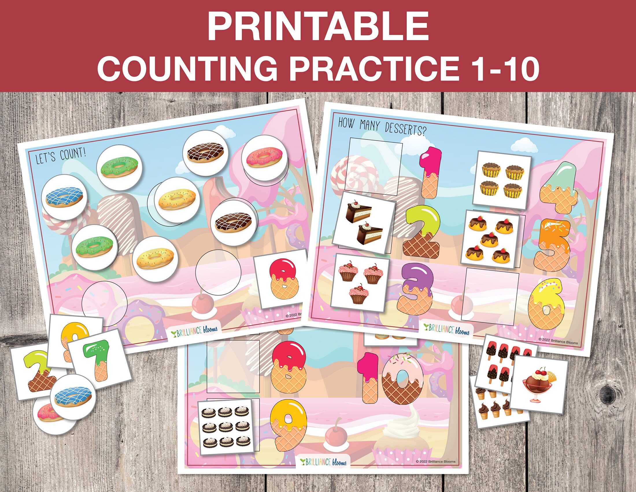 Printable Counting Activities Let's Count 1 to 10 Learn - Etsy