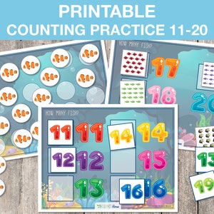 Printable Counting Activities Let's Count 11 to 20 Learn - Etsy