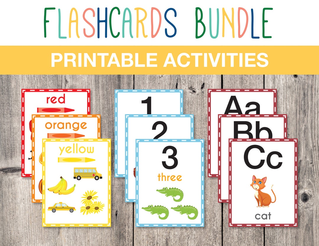 Printable Flashcards Bundle Alphabet Color Flashcards - Etsy